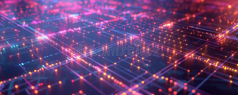 Advanced Technology Illustration Showcasing a Square Grid Pattern ...