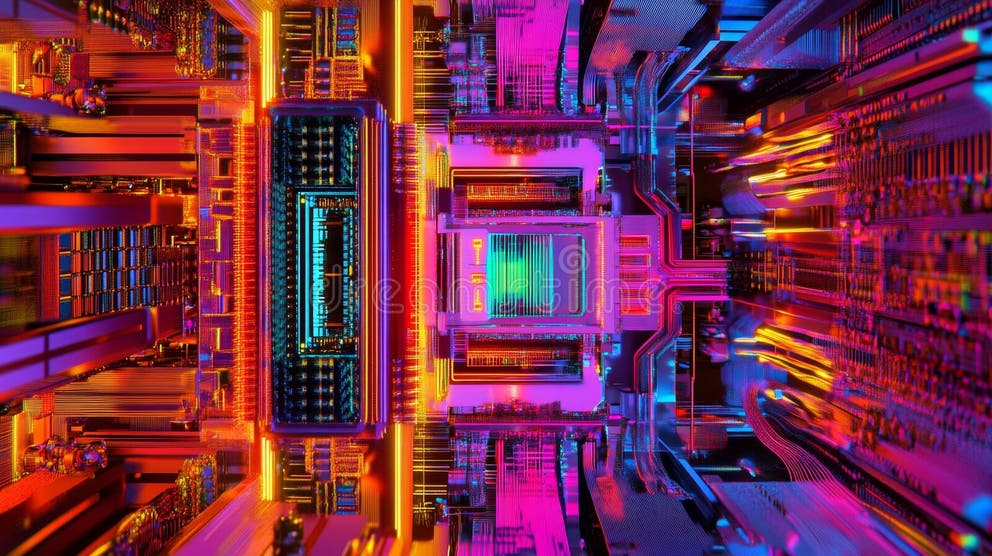 Advanced Technology Illustration of Spintronic Transistor System Stock ...