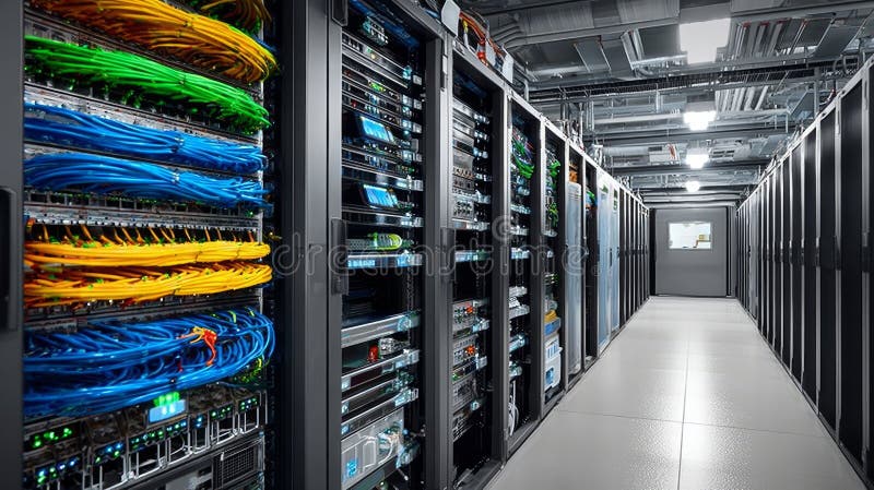 Advanced Technology Infrastructure of a High-Performance Data Center with Server Racks and ...
