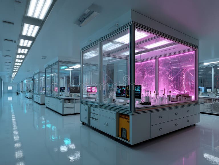 An Advanced Technology Lab with High-tech Equipment, Illuminated ...
