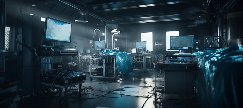 Advanced Technology Laboratory with Multiple Computers and Equipment in ...