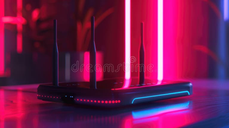 Advanced Technology Modem and Router on Table Stock Image - Image of ...
