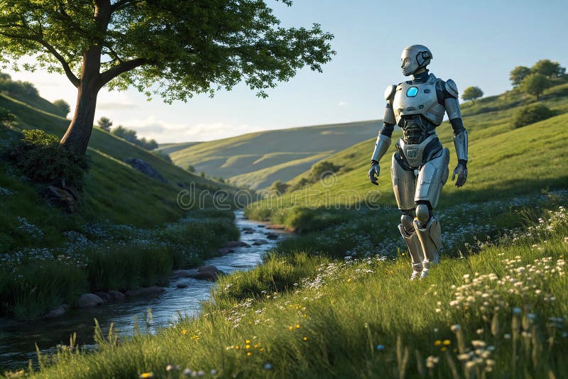 Advanced Technology in Natural Setting Stock Illustration ...