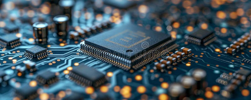 Precision Technology with a Highlighted Computer Chip Stock Photo ...