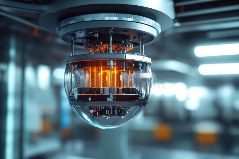 Advanced Technology Sphere with Bright Glow in a Modern Lab Environment ...