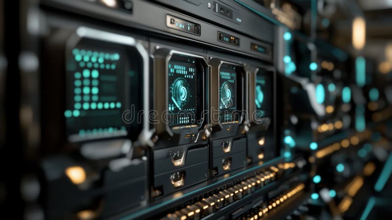 Advanced Technology Systems Displayed in a Modern Data Center Featuring ...