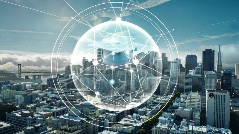 Advanced Technology Visuals Highlight Connectivity and Innovation Above ...