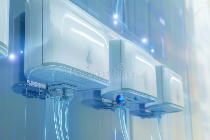 Advanced Technology Water Filtration System Mounted on a Sleek Modern ...