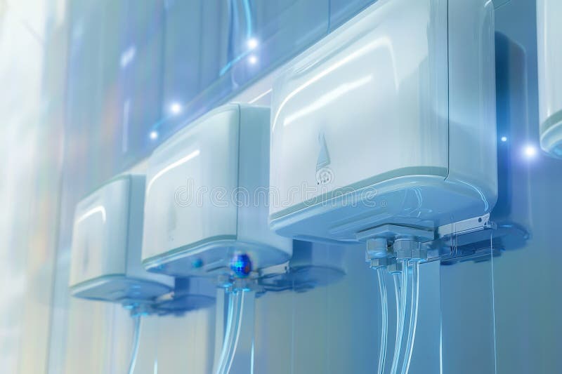 Advanced Technology Water Filtration System Mounted on a Sleek Modern ...