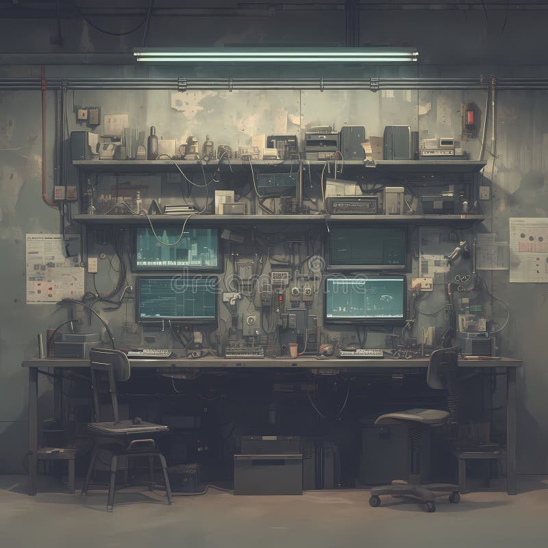 Advanced Technology Workshop Stock Illustration - Illustration of data ...