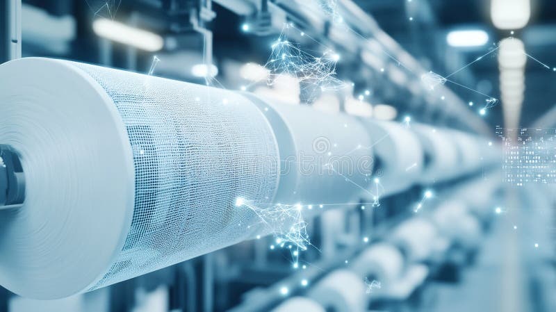 Advanced Textile Manufacturing Process Showcasing High-tech Machinery ...