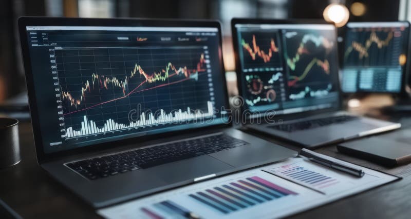 Advanced Trading Setup with Multiple Monitors and Data Analysis Tools ...