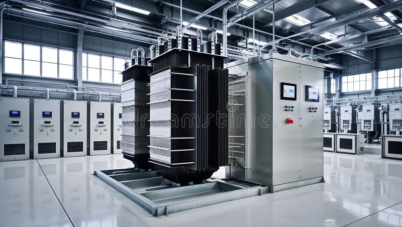 Industrial Facility Showcasing Modern Transformers and Electrical ...