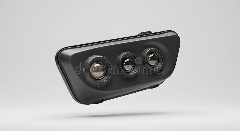 Advanced Triple-Lens Automotive Sensor System: Modern Car Technology ...