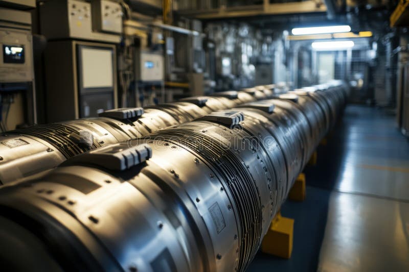 Industrial Engines Lined Up Manufacturing Facility Assembly Stock ...