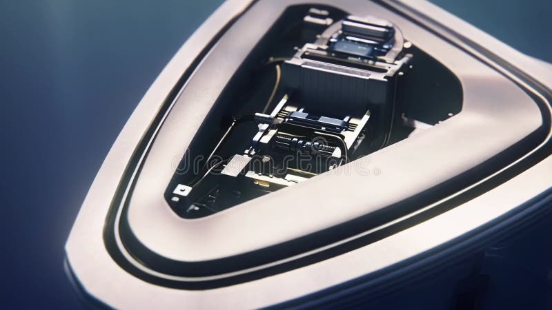 Futuristic Triangular Device Exploring Ocean Depths Stock Footage ...