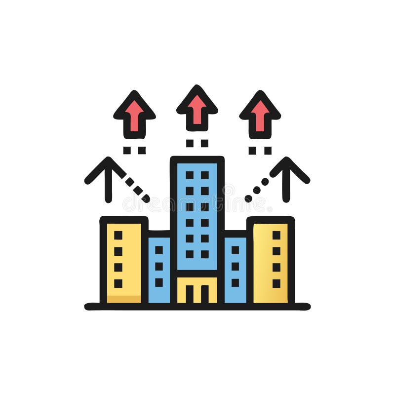 Advanced Urban Expansion Icon Design Stock Illustration - Illustration ...