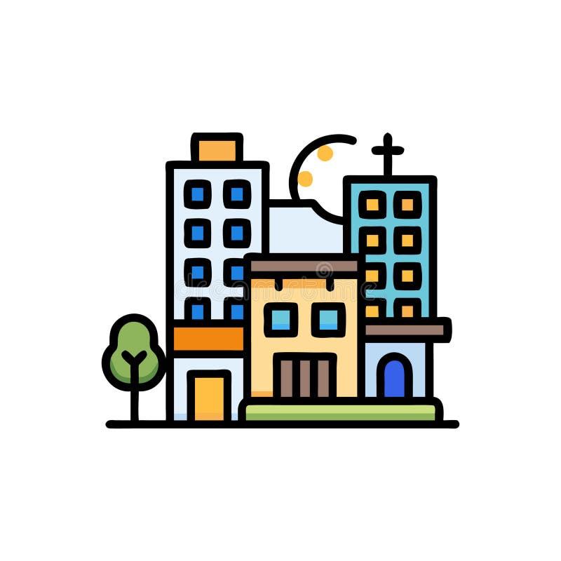 Advanced Urban Revitalization Icon Design Stock Illustration ...