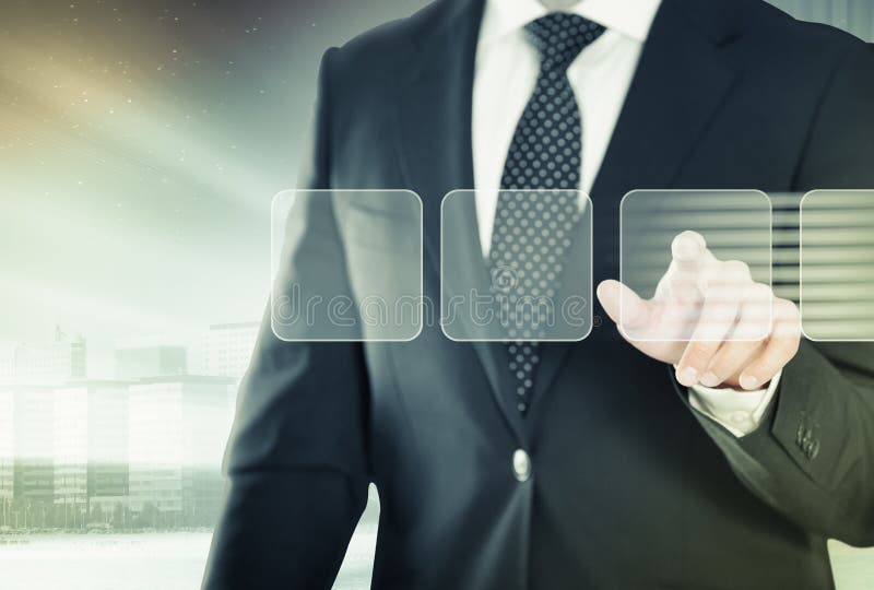 Advanced User of High Modern Technology Stock Illustration ...