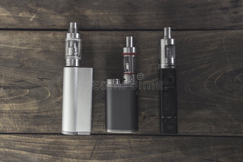 Advanced Vaping Device, E-cigarette on the Table. Stock Photo - Image ...