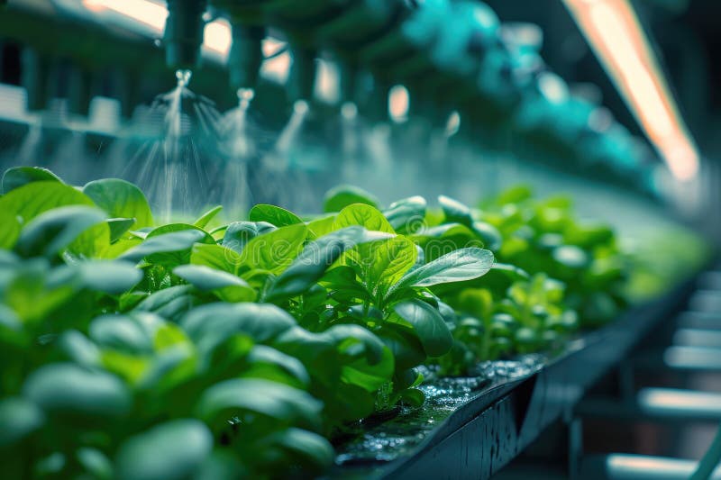Advanced Vertical Farming with Irrigation System. Stock Illustration ...