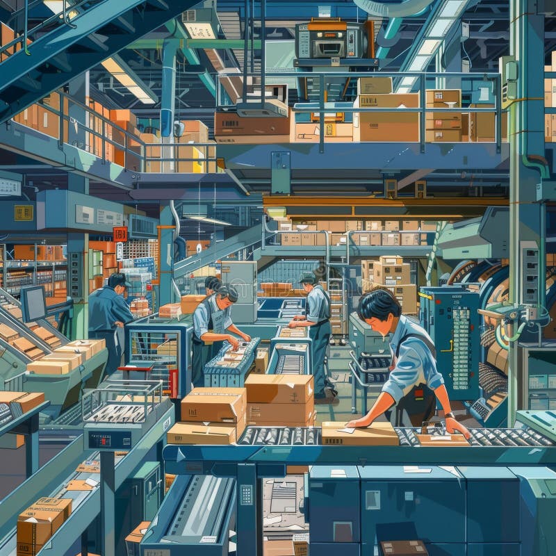 Advanced Warehouse Distribution Center Stock Photo - Image of packaging ...