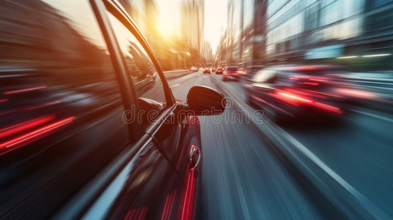 With an Advanced Warning System Alerting the Driver, a Modern Car S ...