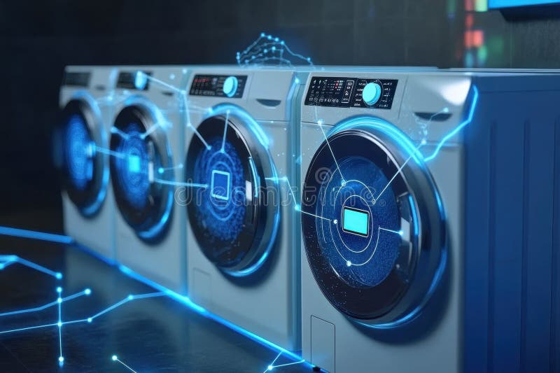 Advanced Washing Machines with Smart Technology in Modern Laundry Room ...