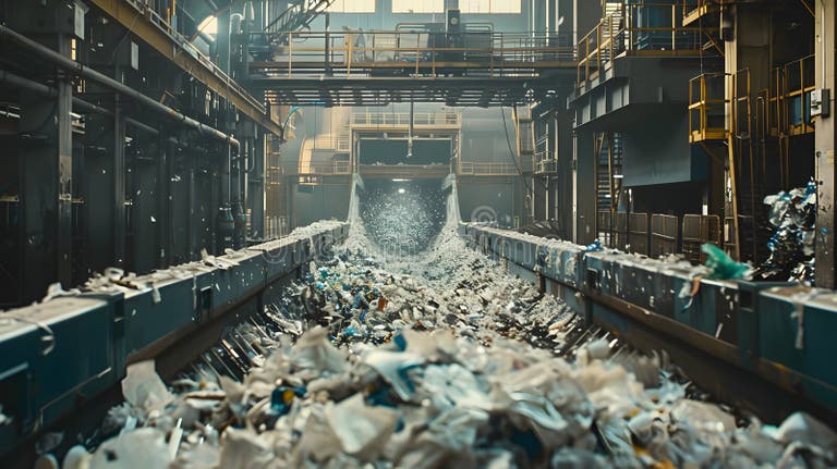 Advanced Waste Conversion Facilities Futuristic Stock Illustration ...