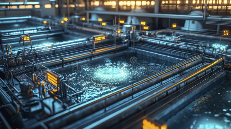 Advanced Water Purification Process High-tech Facility Industrial ...