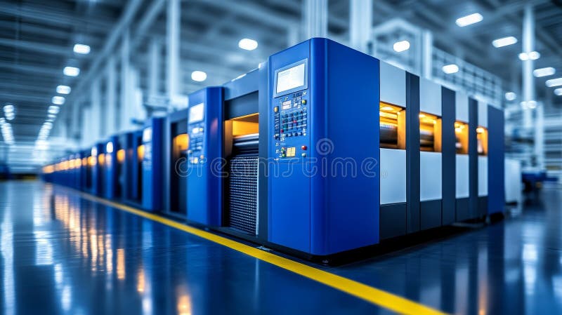 Advanced Wide Format Newspaper Printing Machine Operating in a Modern ...