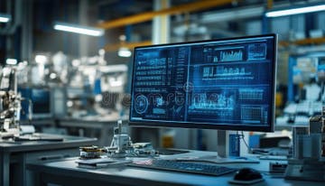 Advanced Workstation with Analytics Display in a High-tech ...