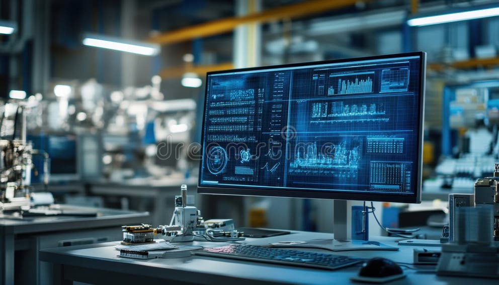 Advanced Workstation with Analytics Display in a High-tech ...