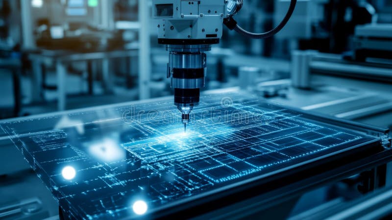 Advanced YAG Laser Optics Application in High-Tech Manufacturing Stock Illustration ...