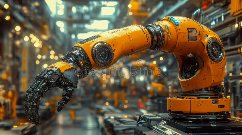 Yellow Robotic Arm High Tech Industrial Setting Stock Photos - Free ...