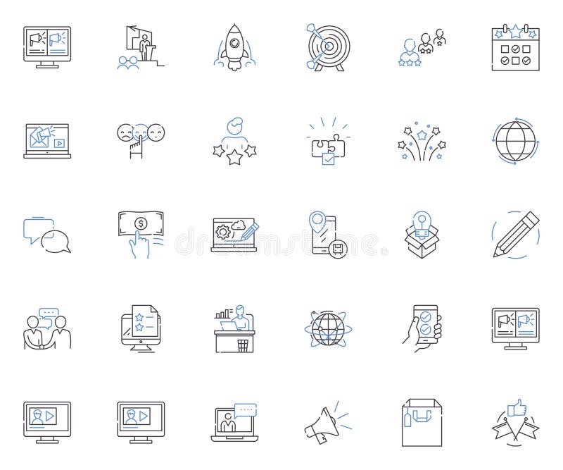 Advancement Line Icons Collection. Progression, Development ...