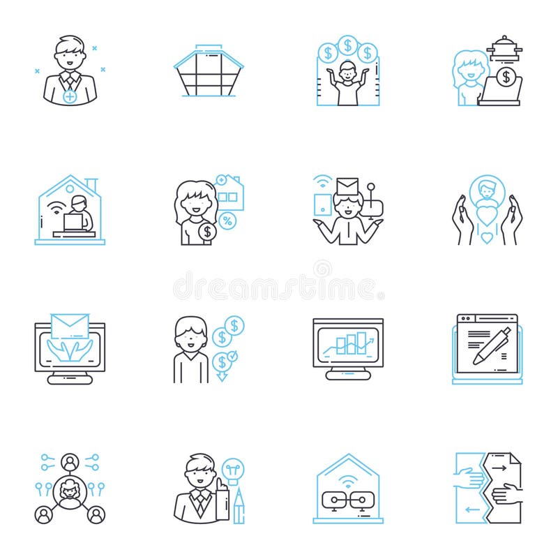 Advancement Process Linear Icons Set. Development, Progress ...