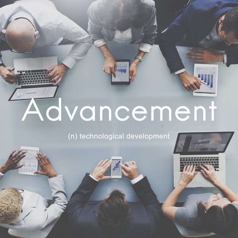 Advancement Technology Futuristic Innovation Development Concept Stock ...