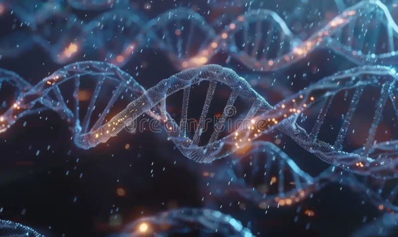 Advancements in Genetic Research: Digital 3D DNA Strands Stock ...