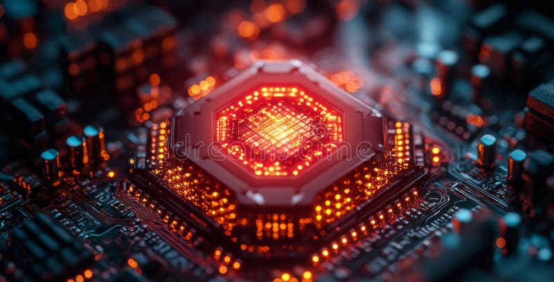 Advancements in Quantum Computing Highlighted by Intricate Qubit Arrangement. Generative AI ...