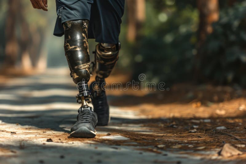 Advances in Prosthetic Limbs for Amputees. Stock Photo - Image of path ...