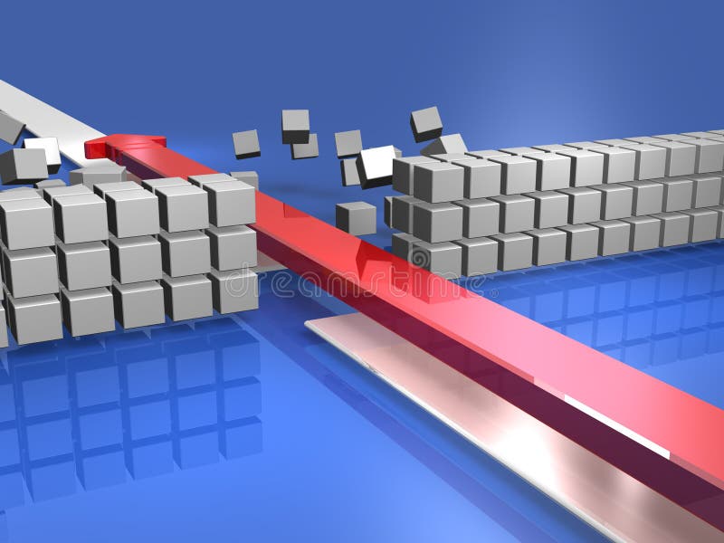 Arrow Breakthrough stock illustration. Illustration of sign - 13889925