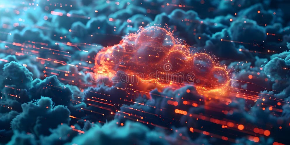 Advancing Cloud Technology with Quantum Computing Innovation. Concept Quantum Computing, Cloud ...
