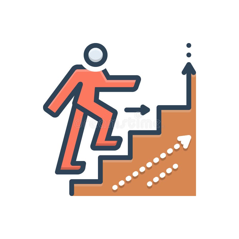 Color Illustration Icon for Advancing, Promotion and Outdo Stock ...