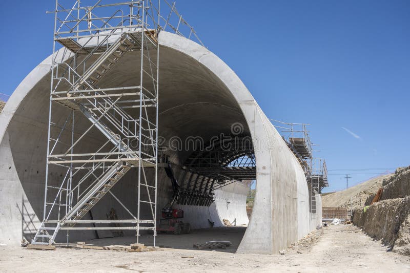 "Advancing Infrastructure: Tunnel Construction in Progress Stock Photo ...