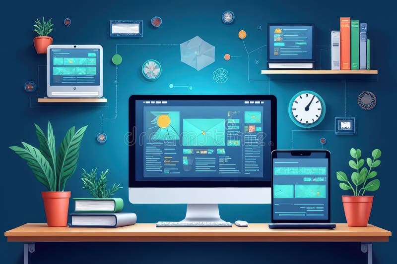 Advancing Learning through Tech Stock Illustration - Illustration of ...