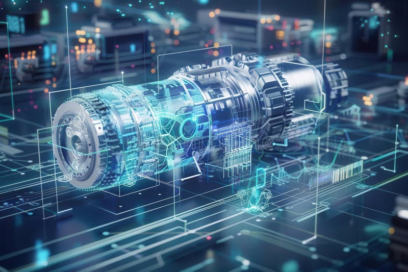 Advancing Technology. Digital Twin Concept Stock Illustration ...