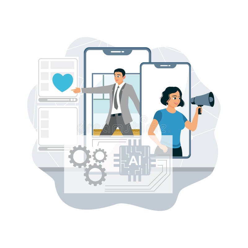 The Advantage of Artificial Intelligence Technology in Increasing Influencers Stock Illustration ...