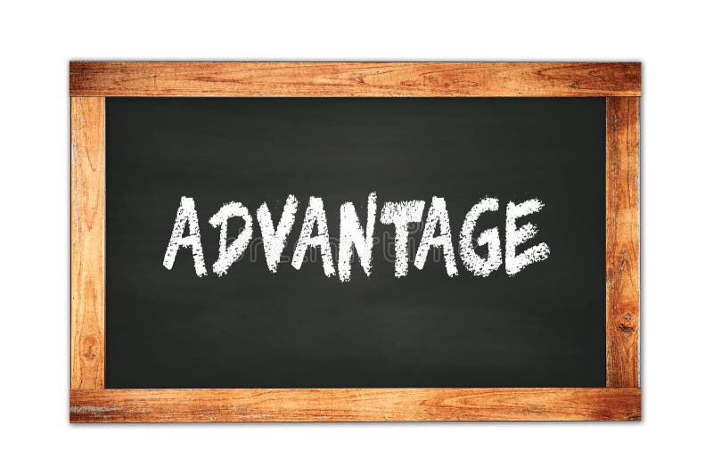 ADVANTAGE Text Written on Wooden Frame School Blackboard Stock Image ...