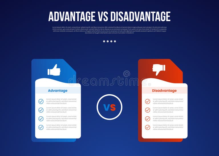 Advantage Vs Disadvantage Infographic for Comparison Data with Creative ...